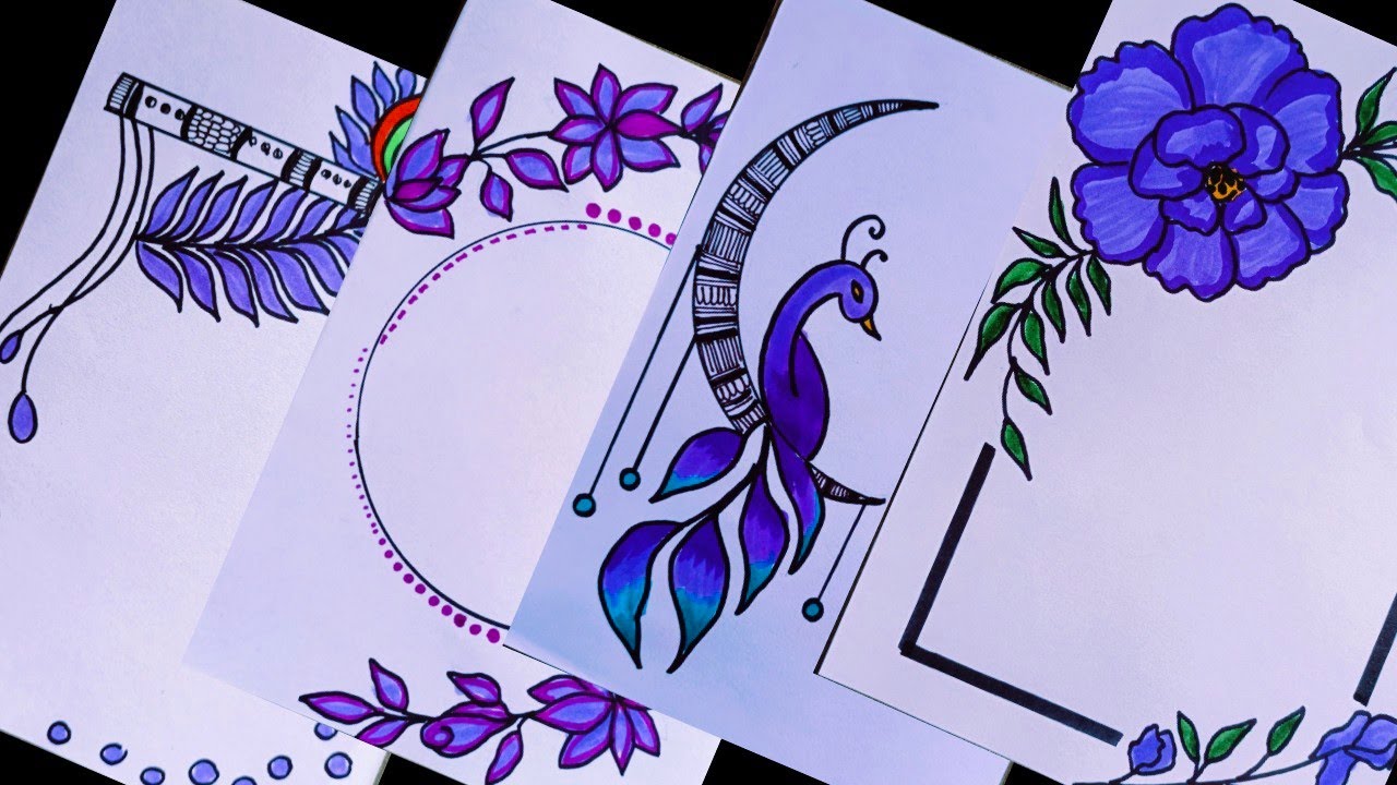 4 PURPLE 💜 BORDER DESIGNS/PROJECT WORK DESIGNS/ASSIGNMENT FRONT PAGE ...