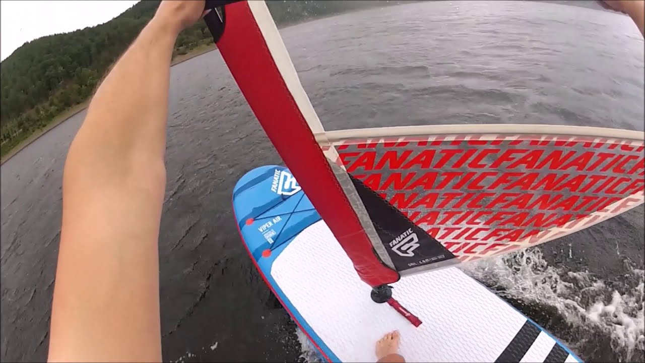 Fanatic Viper Air inflatable SUP Windsurfing in the Harz Mountains ...
