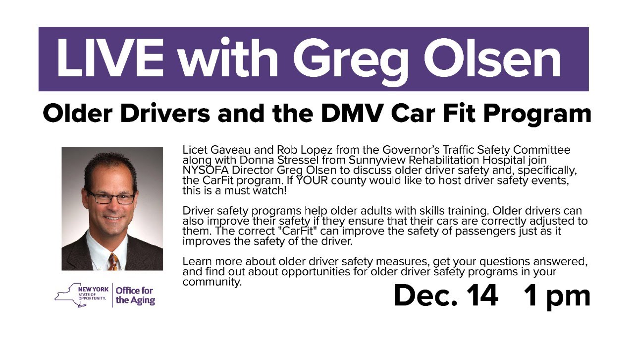 LIVE with Greg: Older Driver Safety and DMV's Car Fit Program - YouTube
