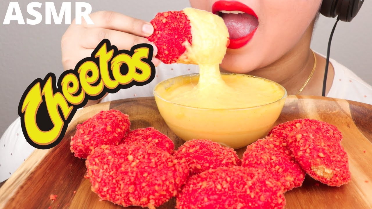 CHEESY HOT CHEETOS CHICKEN NUGGETS ASMR SPICY Flamin' HOT CHEETOS ...