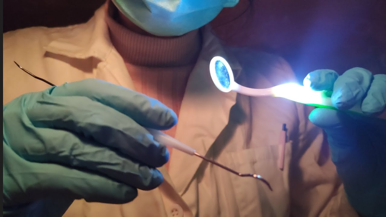 ASMR Dentist Exam 😷🦷| Scaling, Brushing, Flossing - YouTube