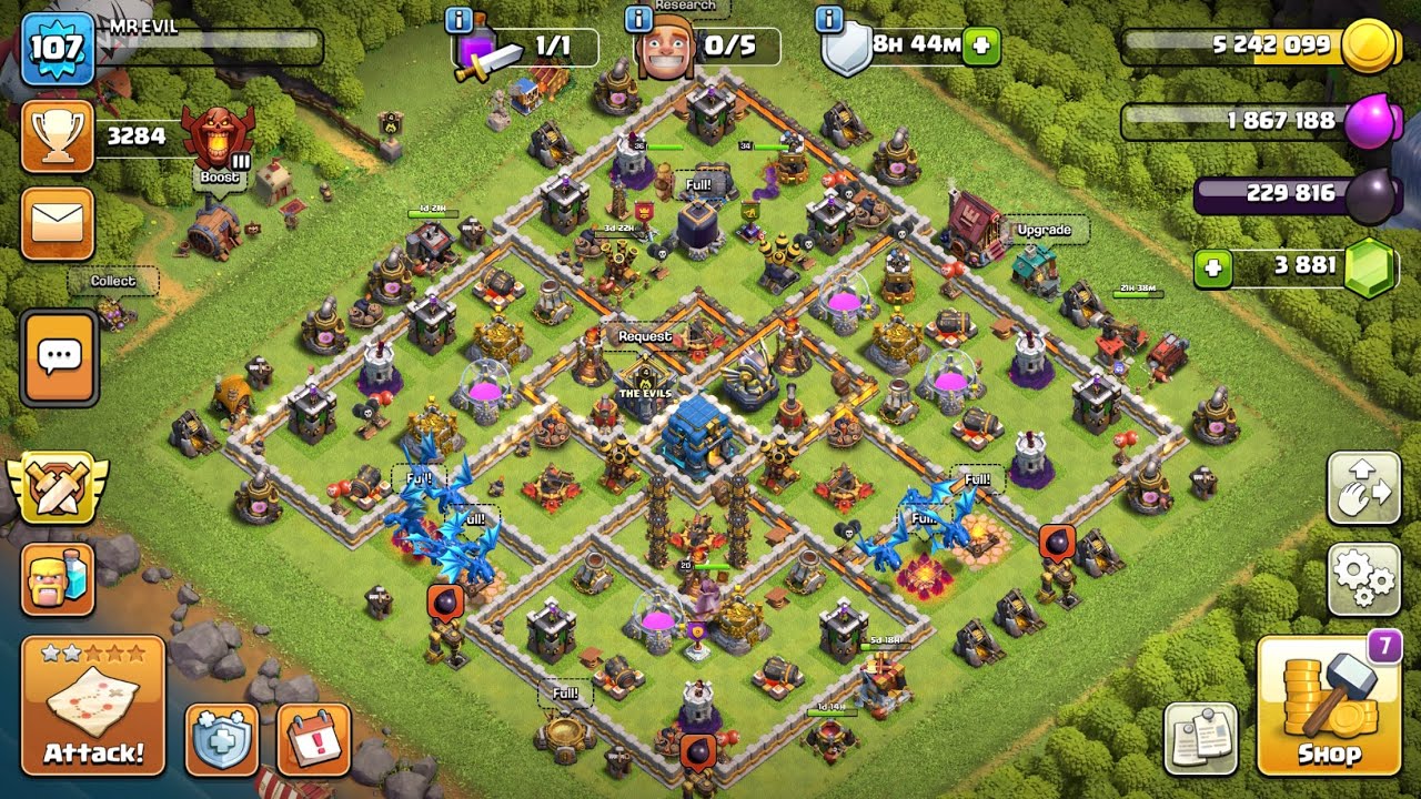 Clash of clans showing my accounts basses and load out - YouTube