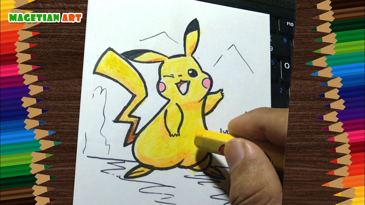 Draw cute kawaii pikachu pokemon easy simple | Drawing coloring for ...