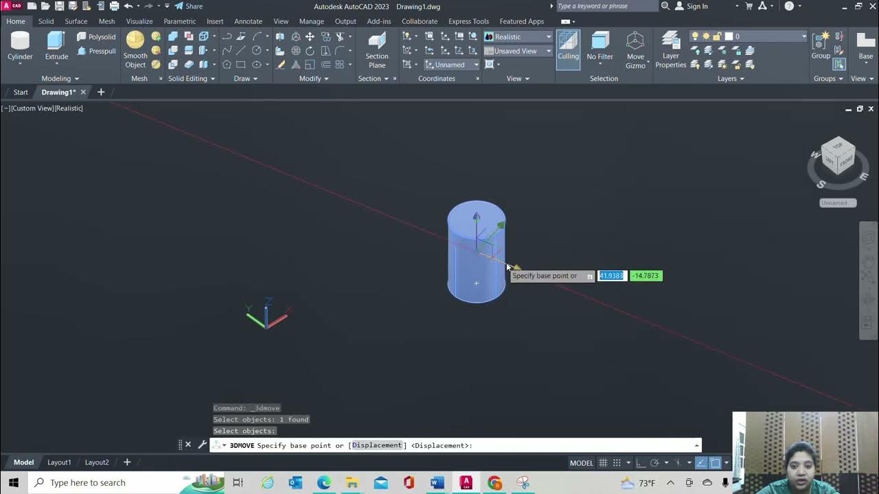 3D AutoCAD Move Command - YouTube