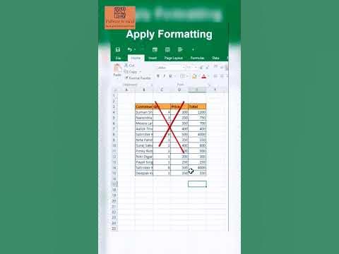 How to format data in excel | Table formatting in excel | Excel ...