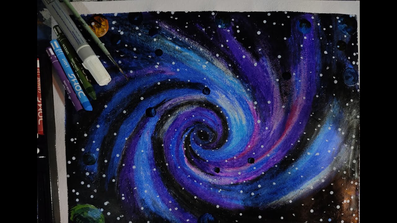 How to draw Galaxy in easy way | 3D Blackhole Drawing | #galaxy - YouTube