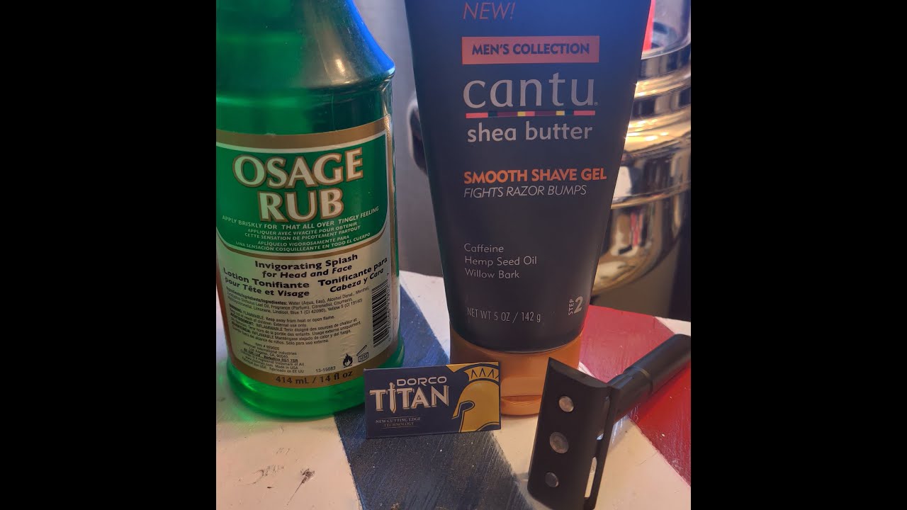 The TRC razor for a head shave with a Titan blade and Cantu Shea Butter ...