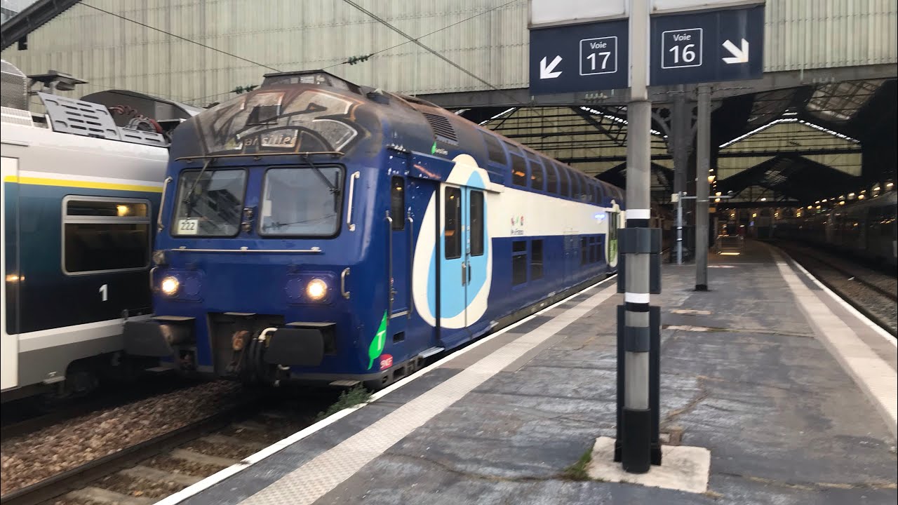 Spot d’une VB2N sur le Transilien J à Paris Saint-Lazare - YouTube