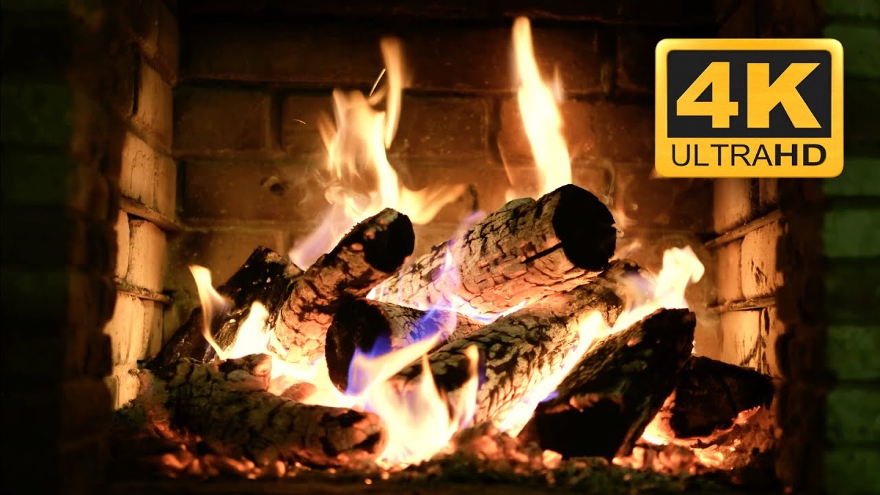 Ultimate Fireplace Ambience: 4K Video with Close-Up Views and Calming ...