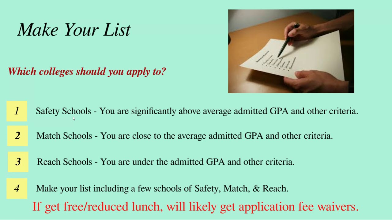 Mr. Marnell, Path to College - Safety, Match, Reach, Video #4 - YouTube