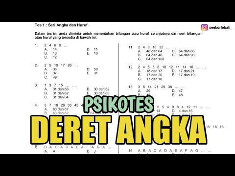TES PSIKOTES DERET ANGKA‼️ UNTUK CPNS, BUMN, POLISI, TNI DAN PT - YouTube