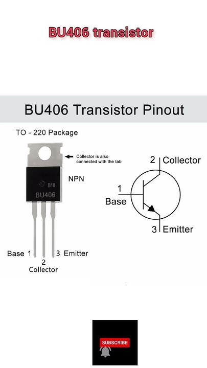 BU406 transistor pinout #akexperiment #electronic #pinout #npn #bu406 #transistor #406 #shorts ...