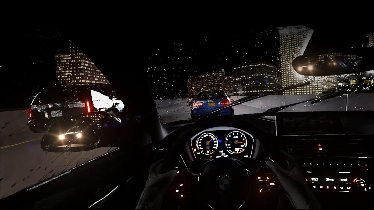 NYC Highway FDR Chasing BMWs in Traffic - *HEAVY RAIN* VR - YouTube