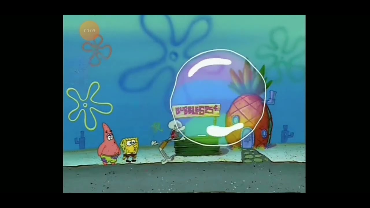 Squidward Screaming with blowing big bubble - YouTube