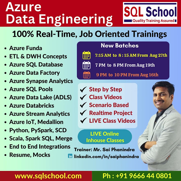 Sql School All Courses With Demo Shedules I Sql Sqldba Azure Python
