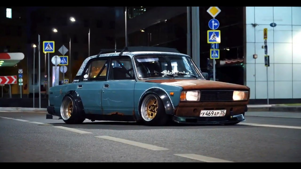 LADA 2107: Slammed Widebody & Rat Rod Style - YouTube