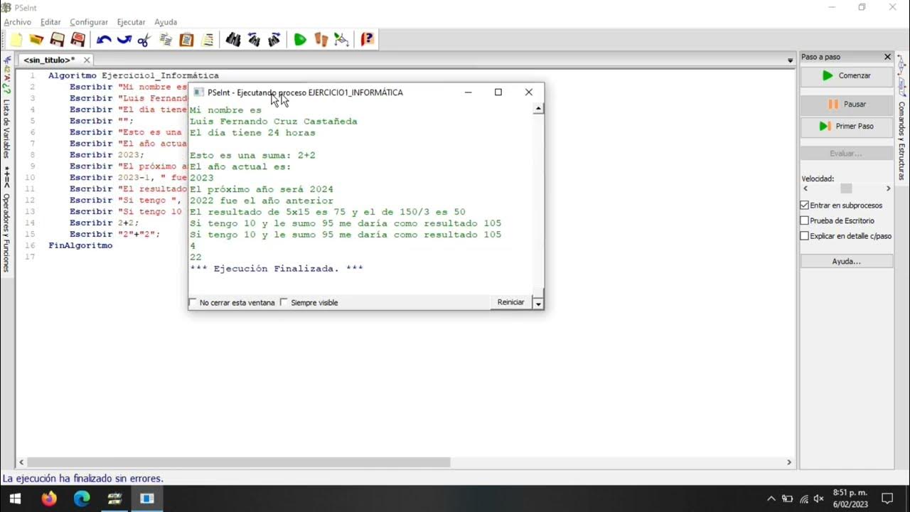 PSeInt Básico (Comando Escribir) - YouTube