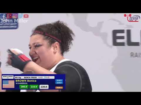 Bonica Brown - 1st Place 791kg *WR Total & Bench* - 84+kg Class 2019 Womans IPF World Open - YouTube