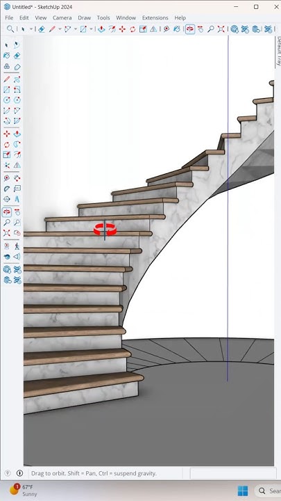 How to make curve staircase in Sketchup #new #sketchup #viralvideo #youtubeshorts - YouTube
