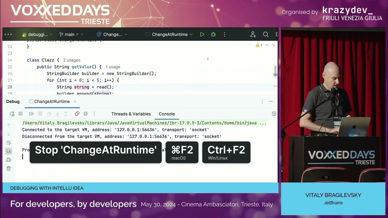 [VDTRIESTE24] Debugging with IntelliJ IDEA - Tools-in-action by Vitaly Bragilevsky - YouTube