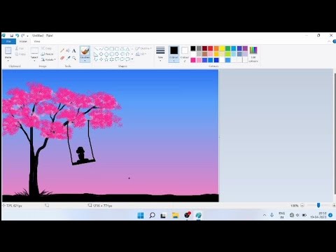 How to draw in computer || scenery drawing || microsoft paint || ms ...
