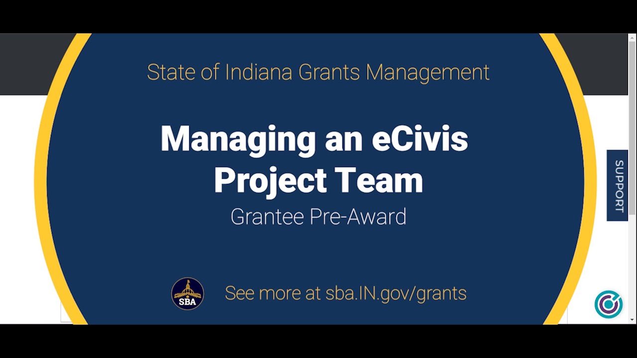 Grantee Pre-Award 3 - Managing an eCivis Project Team - YouTube