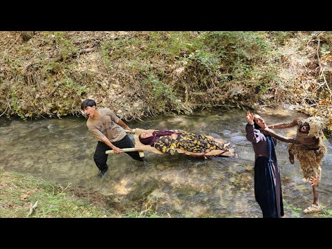 Hussein saves Nafisa from the clutches of the wild cave dweller