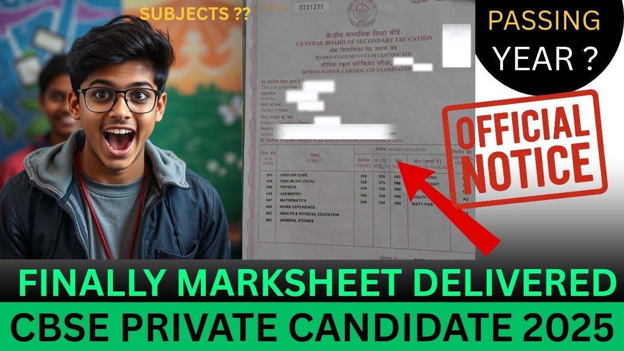 Finally, Marksheet Delivered CBSE Private Candidate 2025 || CBSE Private Candidate Marksheet ...