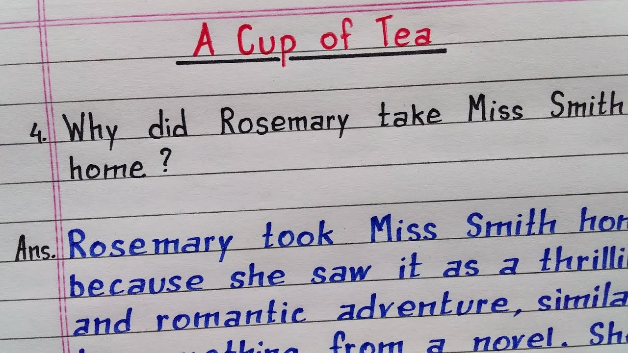Why did Rosemary take Miss Smith home? | A Cup of Tea | Alternative ...