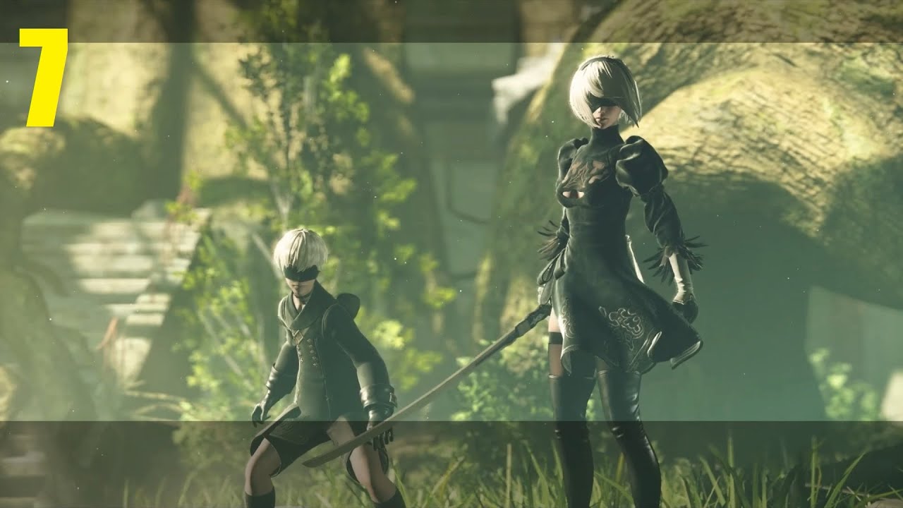 Nier Automata: Part 7 [Route A] - 2B in the Forest Kingdom - YouTube