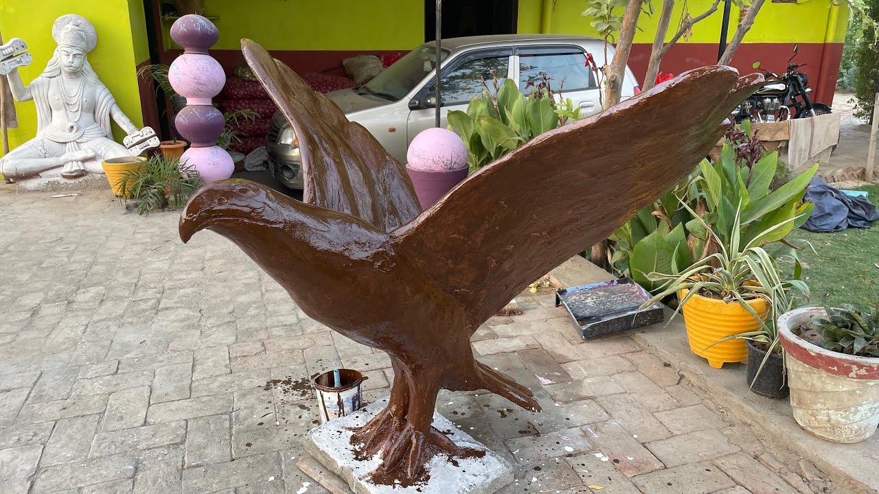 Cement Sculpture Making // Eagle Cement // How to Make Eagle - YouTube
