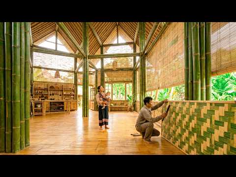 Husband & wife spent 200 days complete their bamboo house in the forest. | by @survivalalone6001