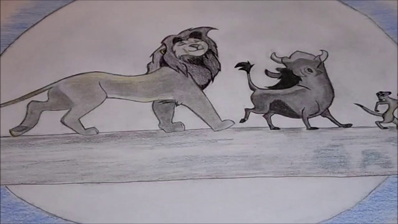 How to Draw iconic scene from Disney's The Lion King (Hakuna Matata ...