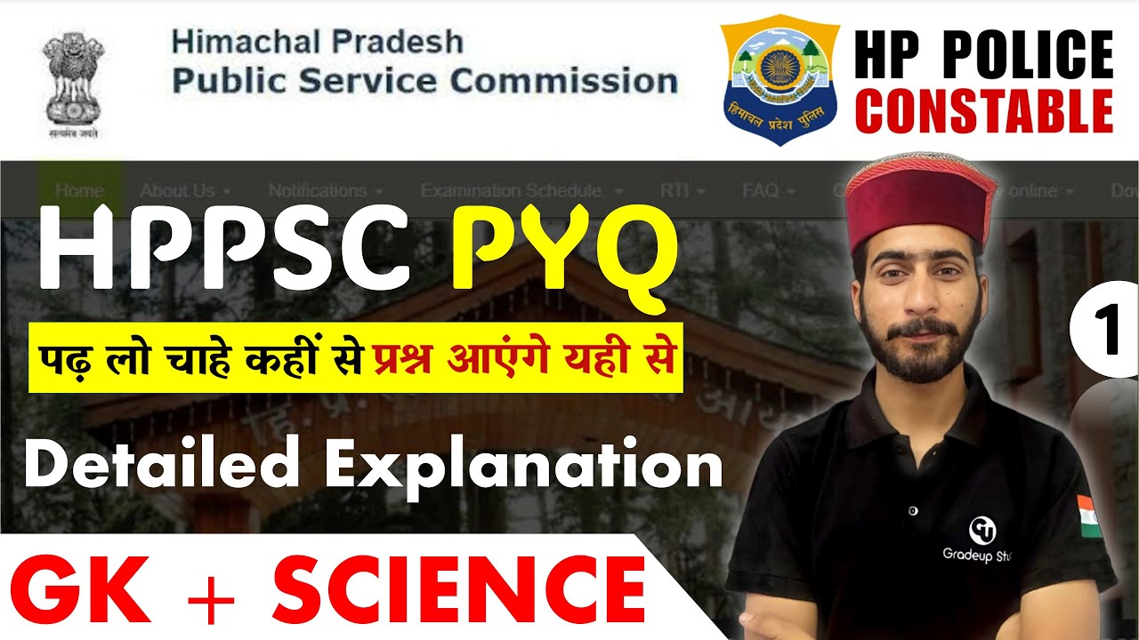 HPPSC PYQ'S | HP Police Constable 2024-25 | Class - 1 - YouTube