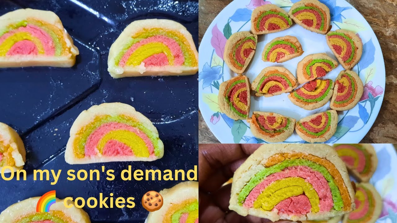 Multi layered cookies recipe |🌈 rainbow cookies recipe |cookies recipe ...