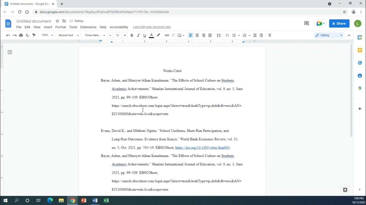 MLA Works Cited (Google Docs) - YouTube