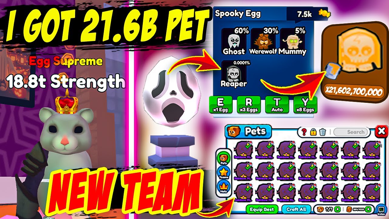 HALLOWEEN EVENT: I Got the RAREST 21.6b REAPER Pet in Arm Wrestling ...