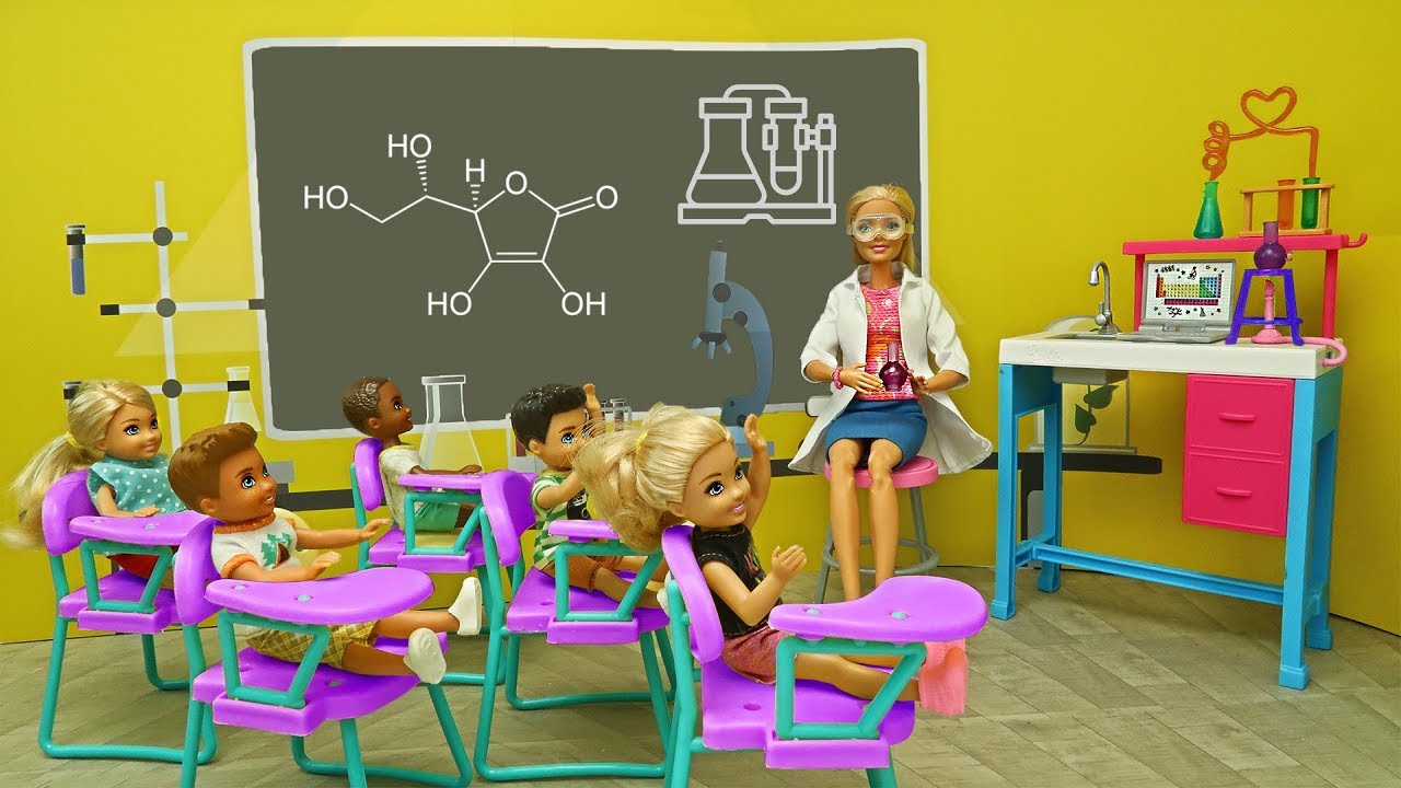 Barbie Doll Teaches Science Class - Doll School Lab - YouTube