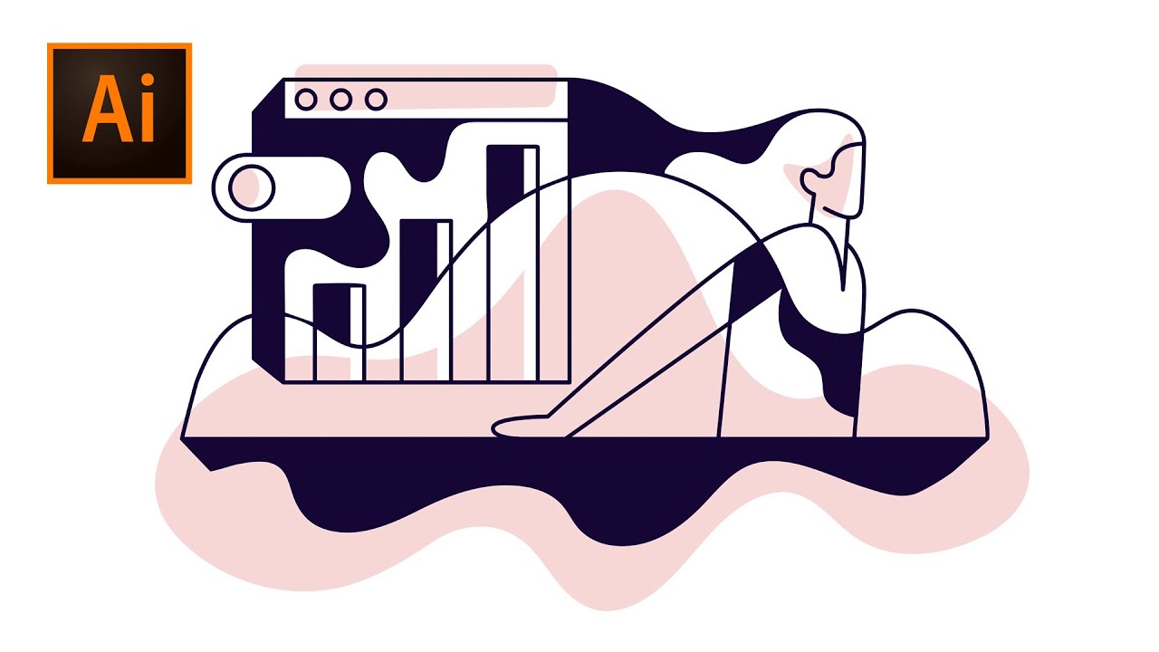 Illustrator Tutorial: Minimal Flat Illustration Design Process - YouTube