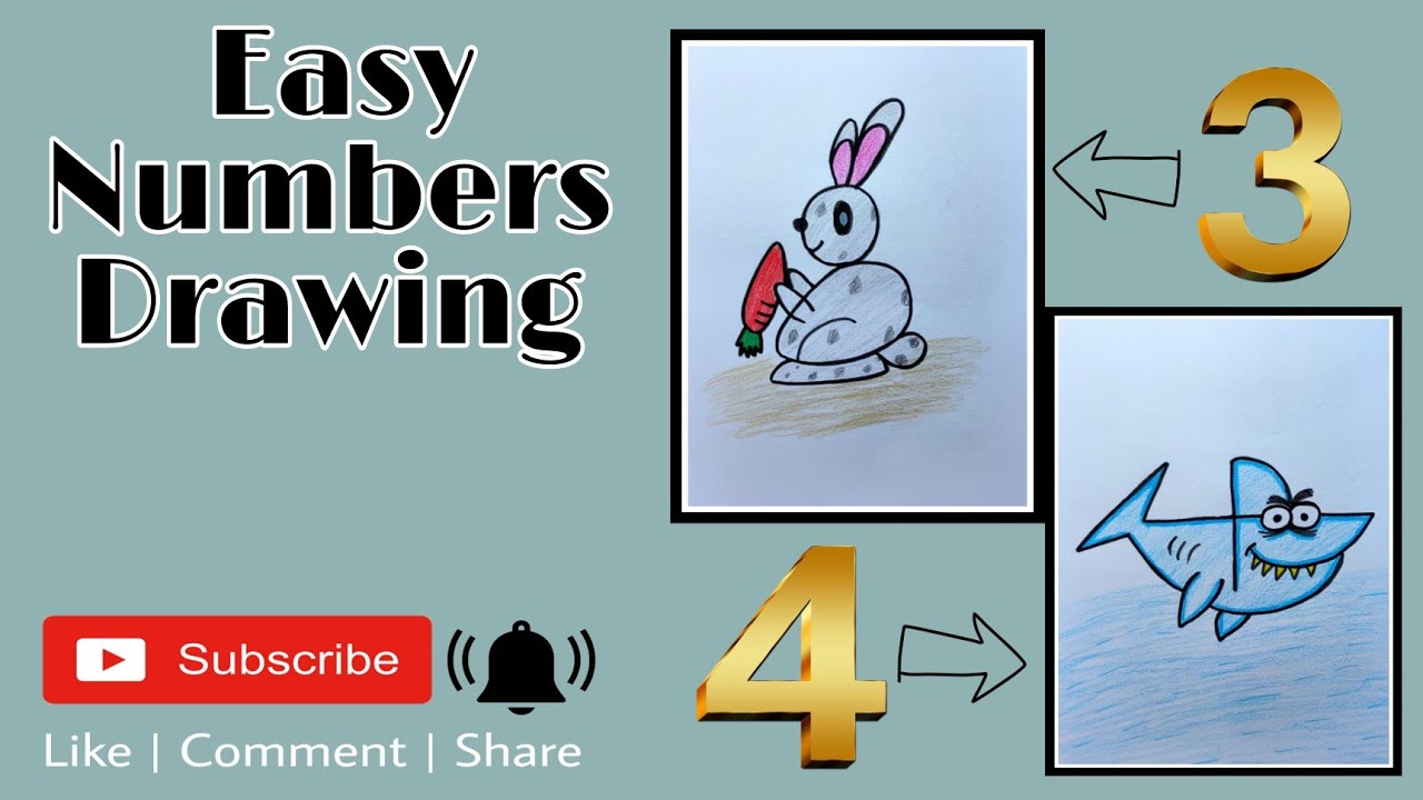 Drawing Easy Doodle Art For Kids (With Numbers ) | Saturday-tutorials ...
