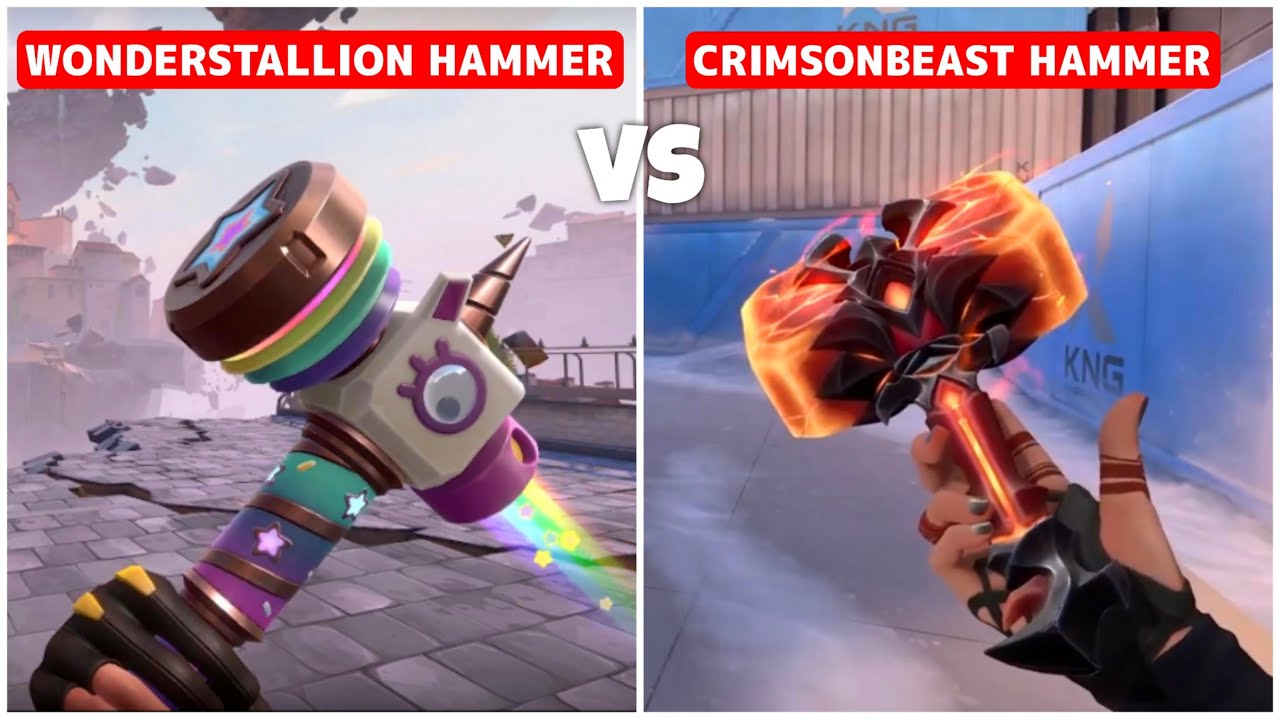 New Wonderstallion Hammer vs Crimsonbeast Hammer (Valorant Best Knife ...