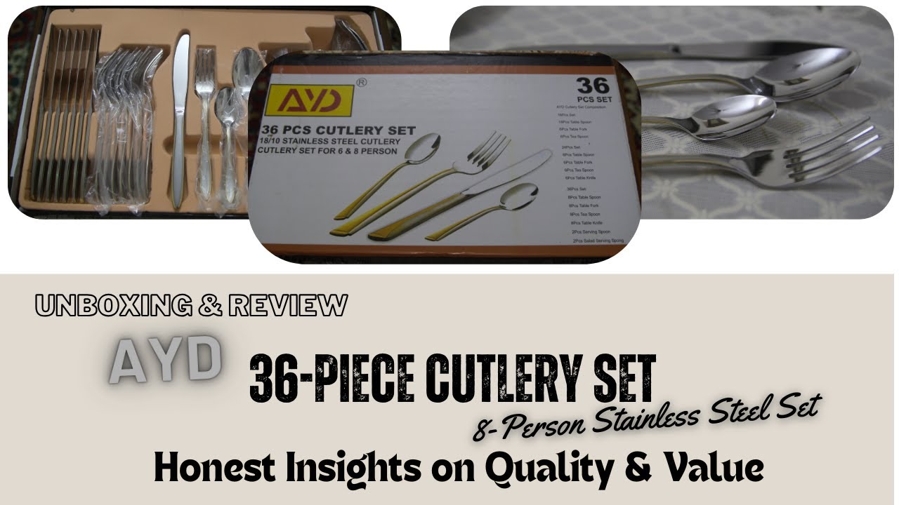 AYD 36-Piece Cutlery Set Review | 8-Person Stainless Steel Set - Honest ...