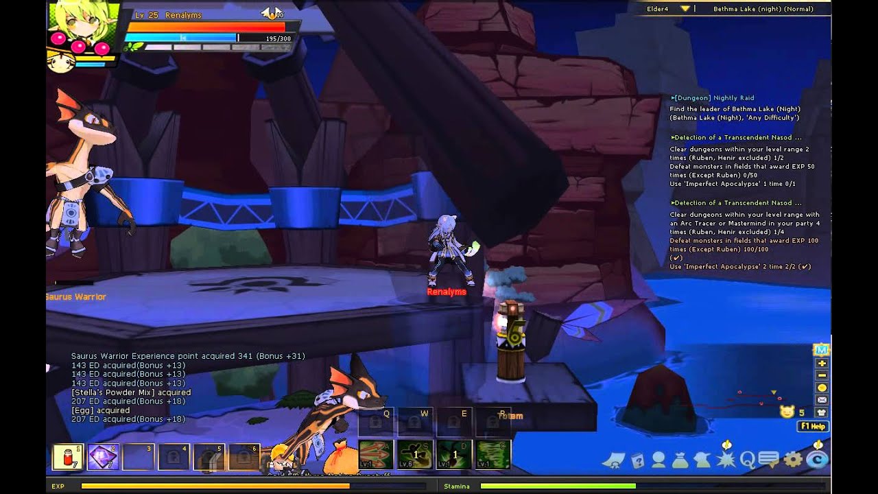 Elsword - Rena(Combat Ranger) - Bethma Lake Night "Stage 3-3" (Normal ...