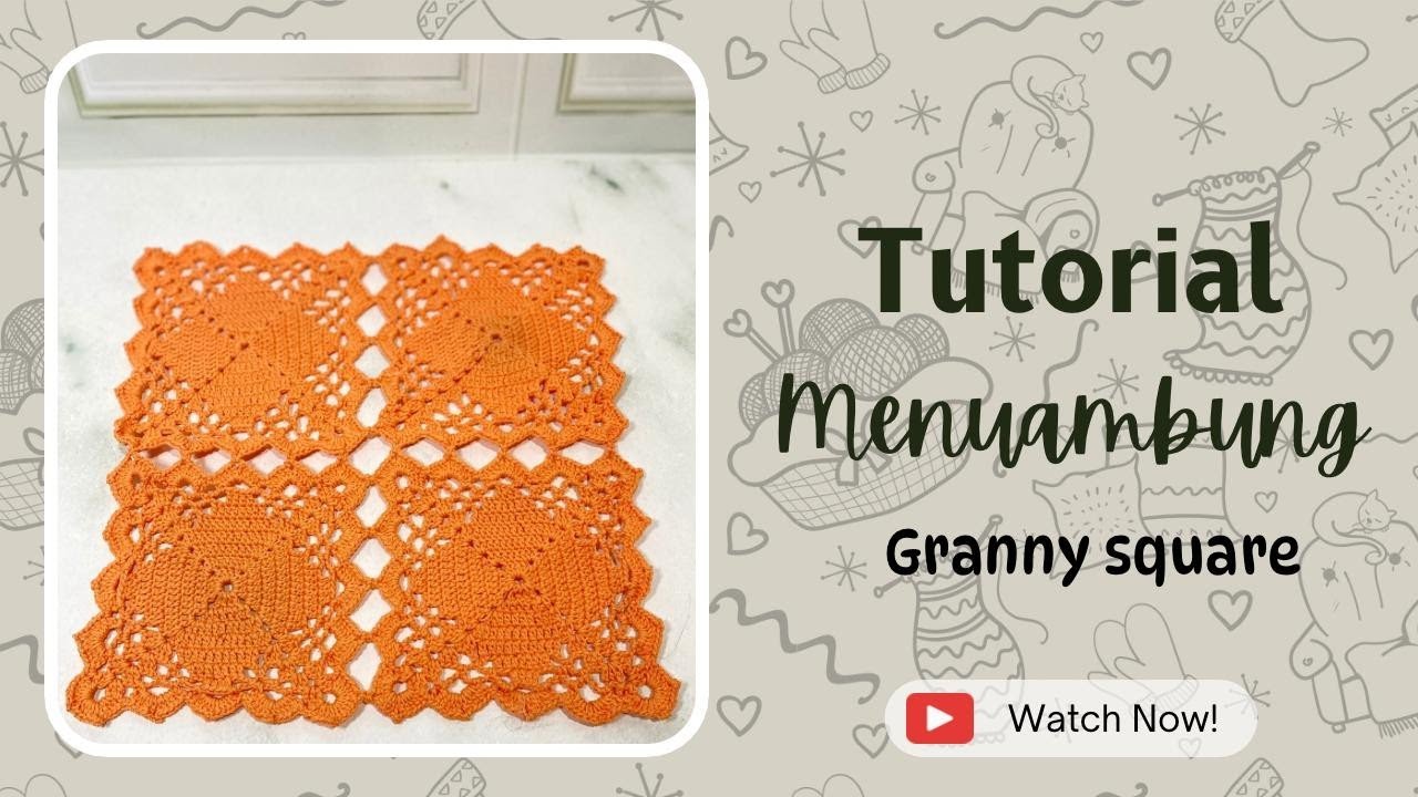 Menyambung Granny Square Crochet motif 4|| Omi's Channel - YouTube