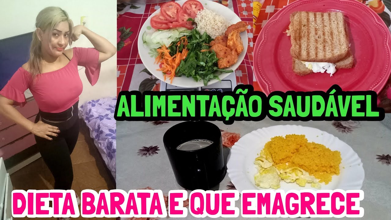 DIETA BARATA SIMPLES E QUE EMAGRECE / DIÁRIO DA DIETA/ treino em casa - YouTube