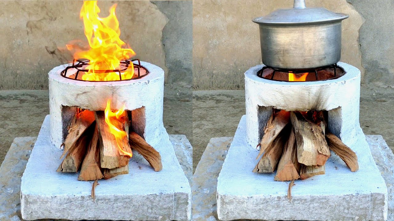 Wood stove ideas with cement | creative cement projects | cement stove ...