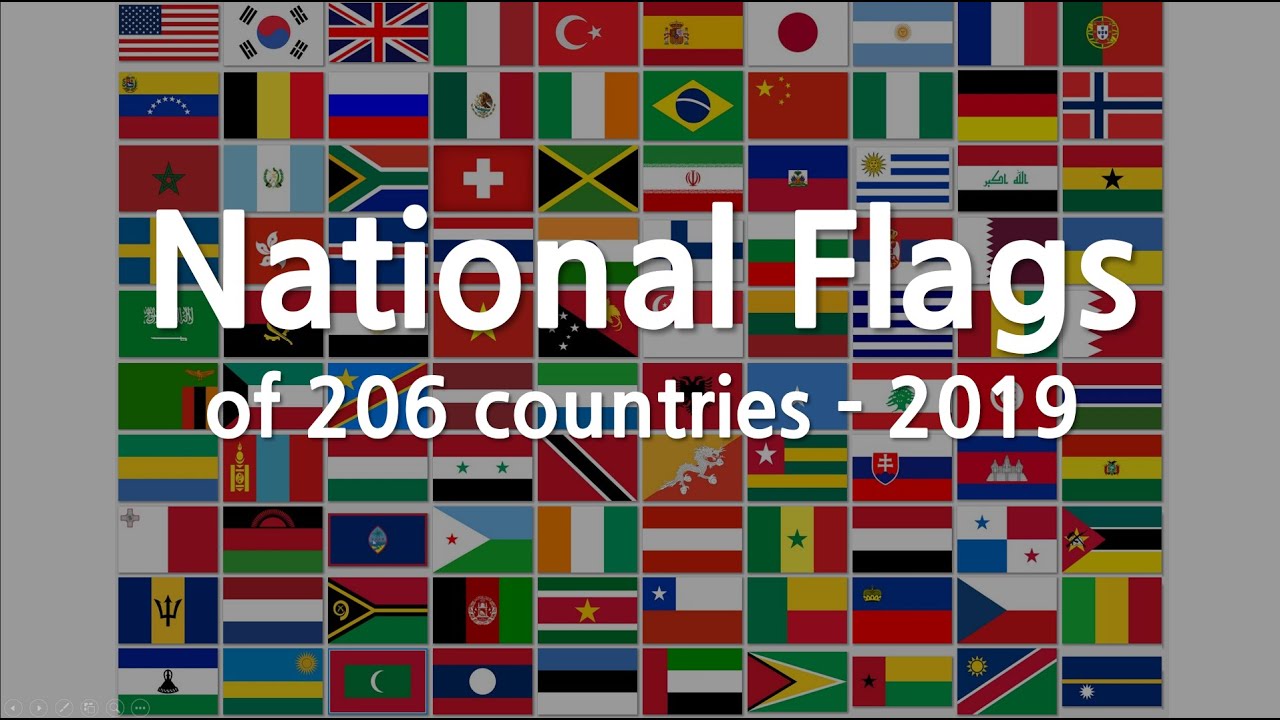 206 National Flags of the World - Country Names and Flags - 2019 ...