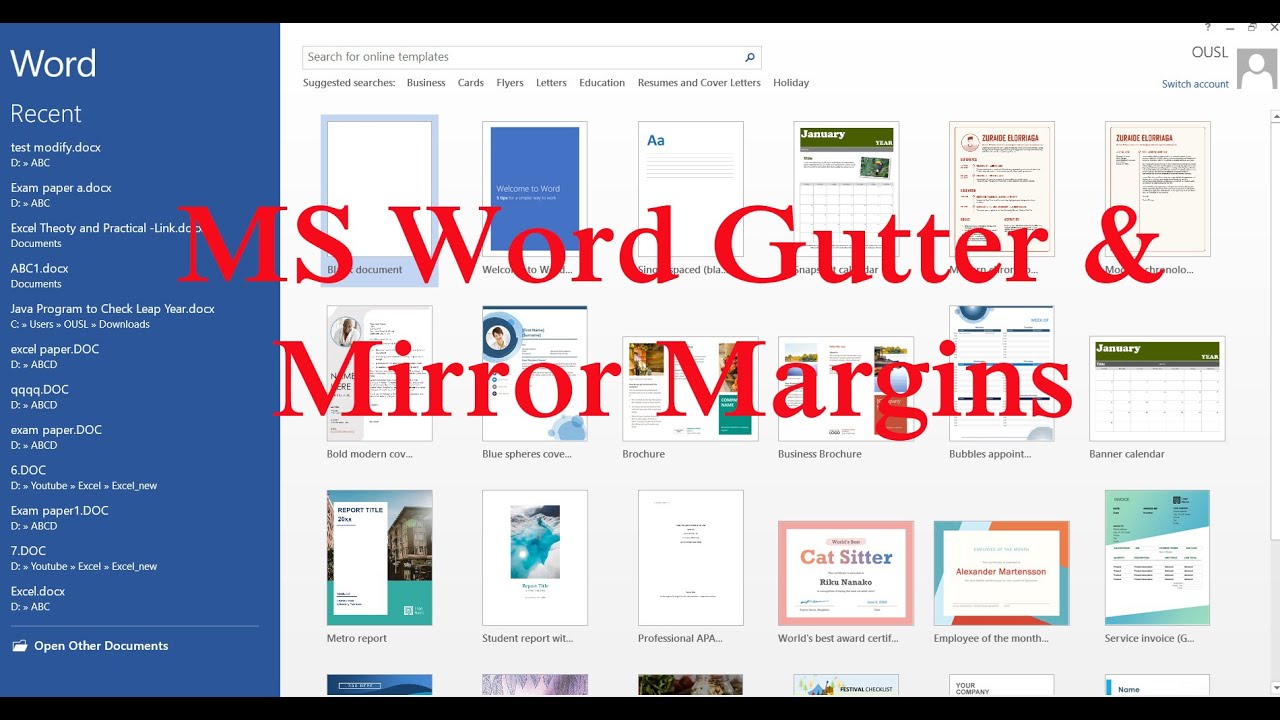 MS Word - What are the Gutter and Mirror Margins? - YouTube