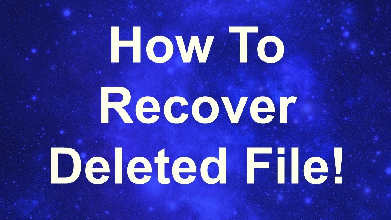 How to recover deleted files - YouTube