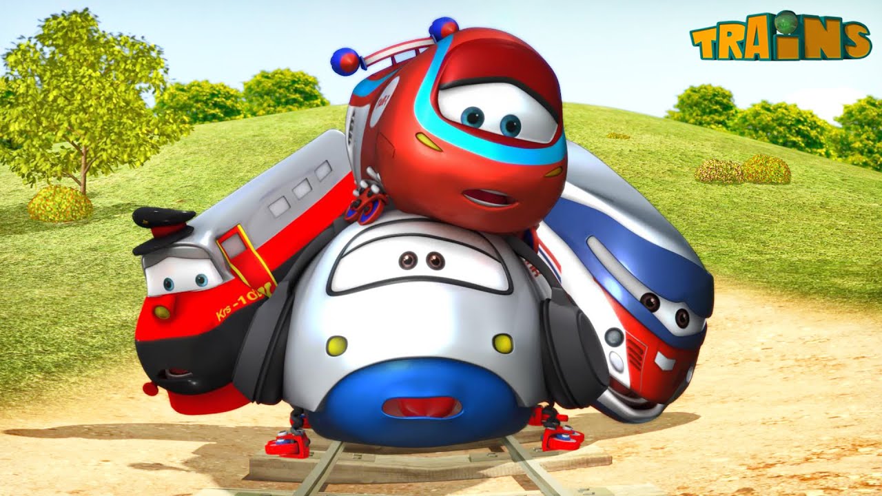 Train cartoon | Super wings | Collection 299 - YouTube